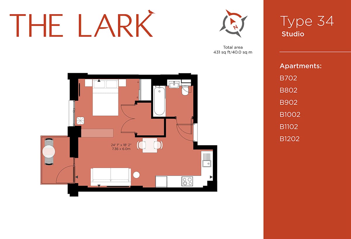 The Lark | Studio | Available Units