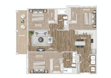 1, 2 & 3 Bedroom Apartments in Cary | Floor Plans | Preston Ridge