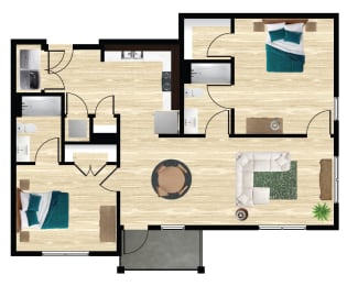 Floor Plans of Hammond Station Apartments in Hammond, LA