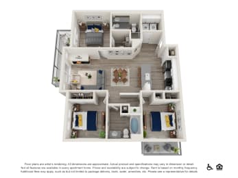 Floor Plans | 1, 2 and 3 Bedroom Seattle Apartments for Rent | Solara
