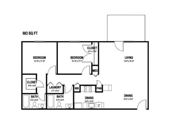 Floor Plans of Greenbrier Apartments in Sellersburg, IN