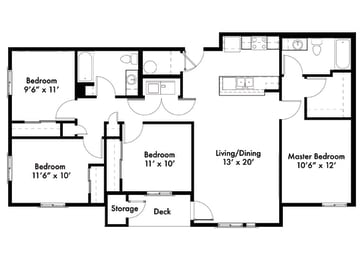 Floor Plans of Grandview Apartments in Kent, WA