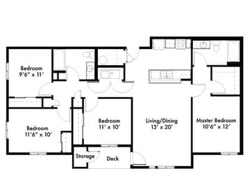 Floor Plans of Grandview Apartments in Kent, WA