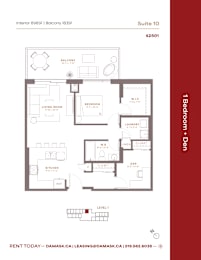 1, 1 Plus Den & 2 Bedroom Apartments Windsor, ON | Damask