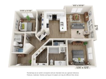 Floor Plans of Desert Commons East in El Paso, TX