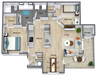 Floor Plans of Riverside Meadows in Austin, TX