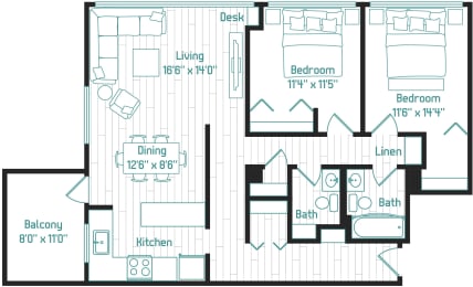 Floor Plans of Patterson Tower in Eugene, OR