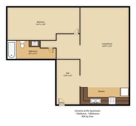 Floor Plans of Universe at the Sycamores Apartments in Inglewood, CA