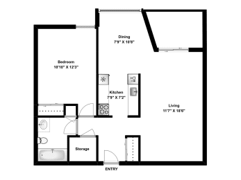 Floor Plans of Riverbend Tower Apartments in Chatham, ON