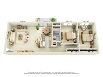 Floor Plans of Rolling Ridge Apartments in Latham, NY