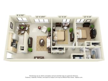Floor Plans of Rustic Village Apartments in Rochester, NY