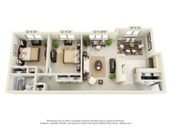 Floor Plans of Rustic Village Apartments in Rochester, NY