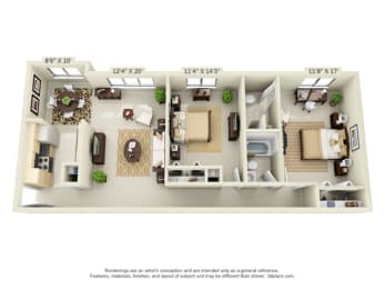 Floor Plans of Rustic Village Apartments in Rochester, NY