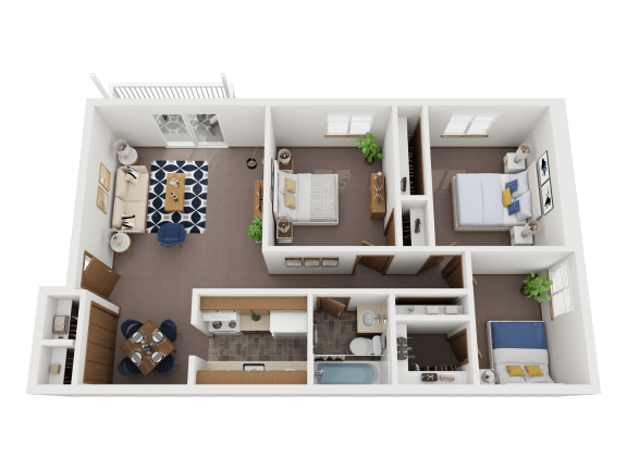 Floor Plans of Kingsview Apartments in Kingston, MI