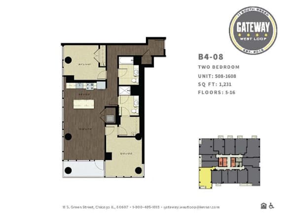Floor Plans of Gateway West Loop in Chicago, IL