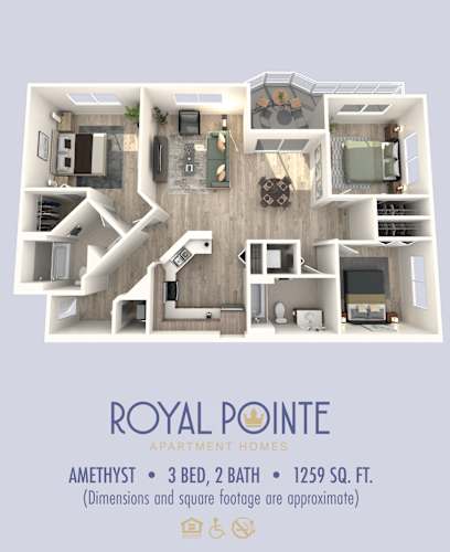 Floor Plans of Royal Pointe Apartment Homes in Miami, FL