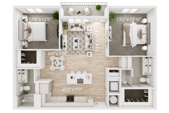 Floor Plans of Brez at Atlantic Crossing in Delray Beach, FL