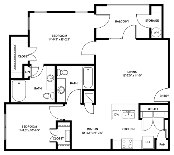 Floor Plans of Hillside on Parmer Lane in Austin, TX
