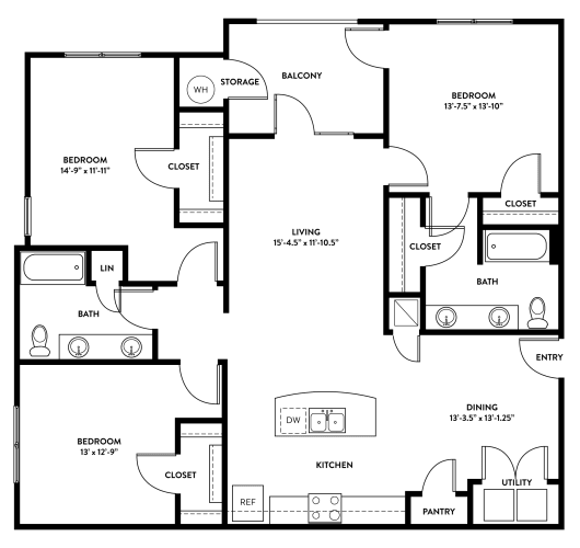 Floor Plans of Hillside on Parmer Lane in Austin, TX
