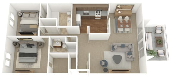 Floor Plans of Hidden Tree Apartments in Lansing, MI