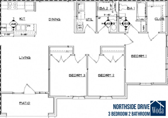 Floor Plans of Northside Drive Apartments in Crossville, TN