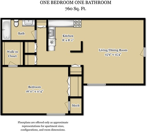 Floor Plans of Potomac Ridge Apartments in Woodbridge, VA