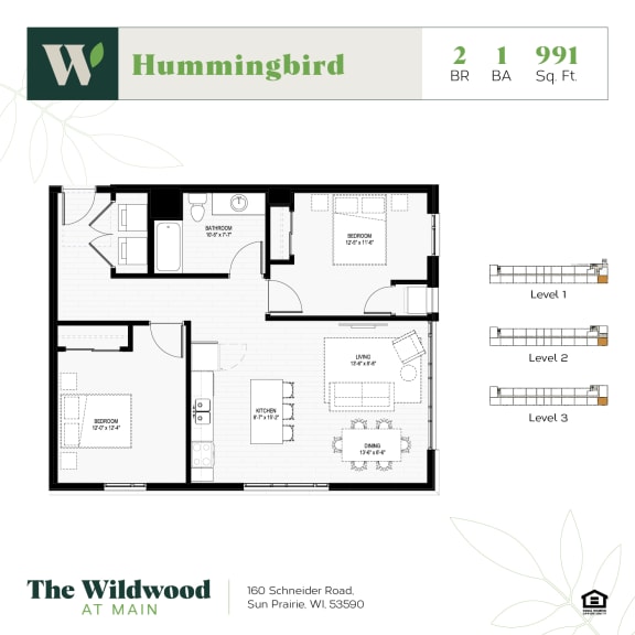 Floor Plans of The Wildwood at Main in Sun Prairie, WI