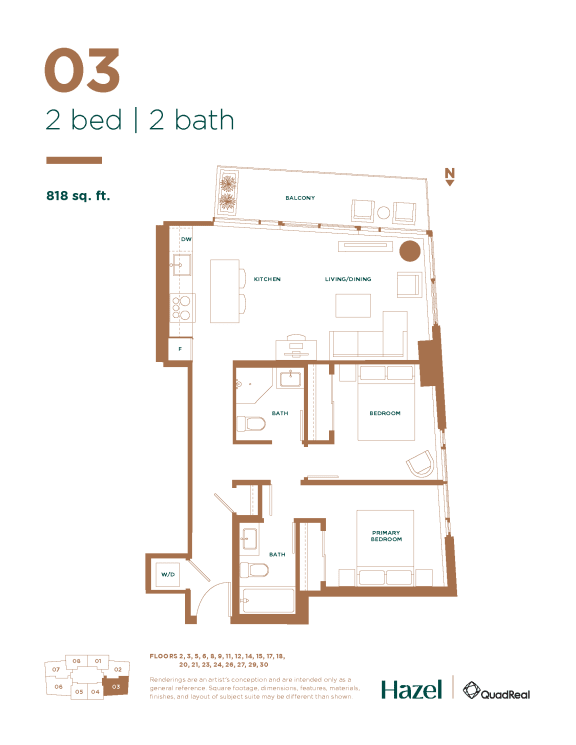 Floor Plans of Hazel in Burnaby, BC