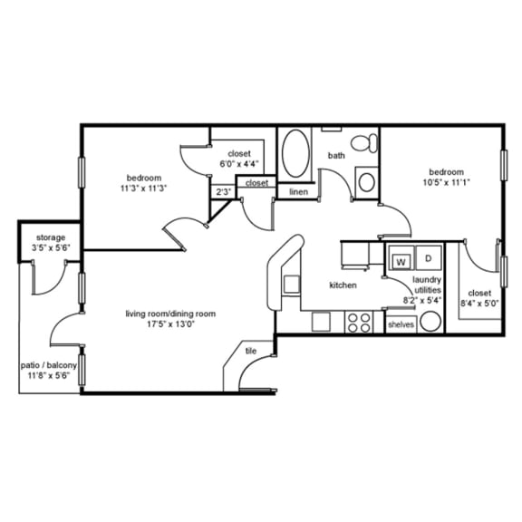 Floor Plans of Brookstone Crossing Apartments in Cold Spring, KY