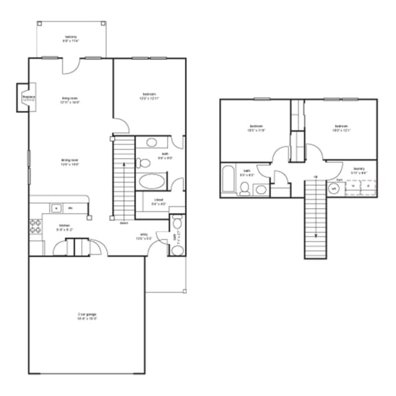 Floor Plans of Brookstone Crossing Apartments in Cold Spring, KY