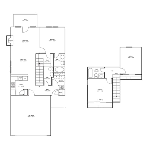 Floor Plans of Brookstone Crossing Apartments in Cold Spring, KY