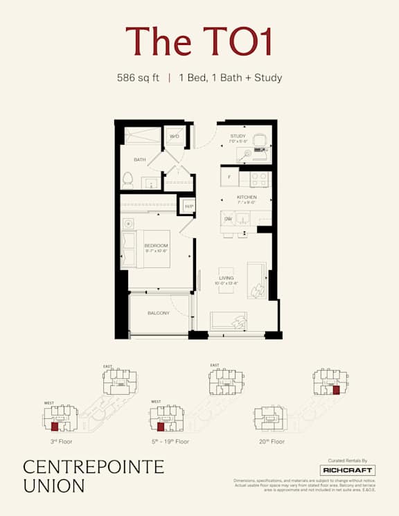 Floor Plans of Centrepointe Union in Ottawa, ON