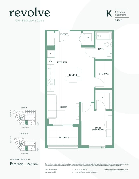 Floor Plans of Revolve in Vancouver, BC