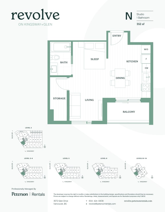 Floor Plans of Revolve in Vancouver, BC