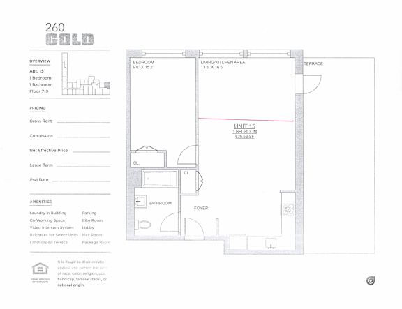 Floor Plans of 260 Gold in Brooklyn, NY