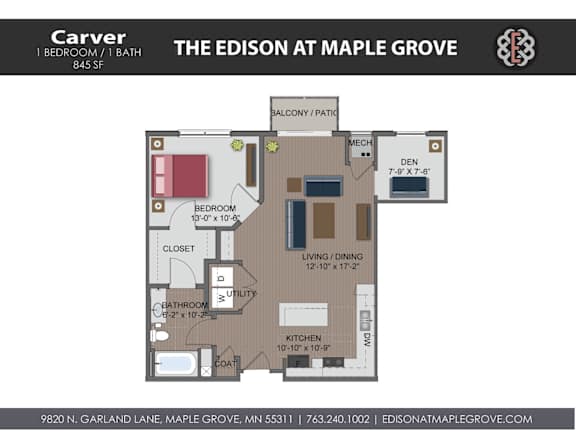 Studio, 1, 2 & 3 Bedroom Apartments in Maple Grove | The Edison at ...