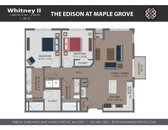 Studio, 1, 2 & 3 Bedroom Apartments in Maple Grove | The Edison at ...