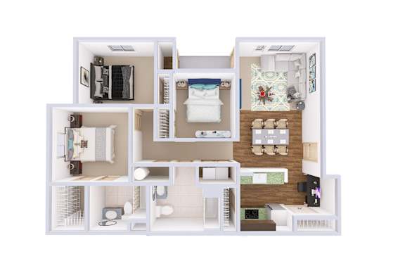Floor Plans of Grandview Apartments in Kent, WA