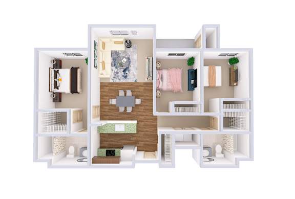 Floor Plans of Grandview Apartments in Kent, WA