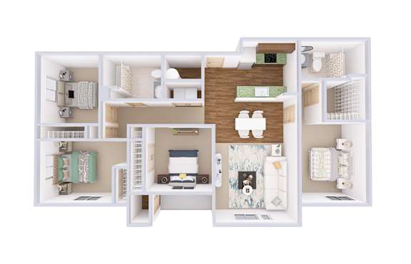 Floor Plans of Grandview Apartments in Kent, WA