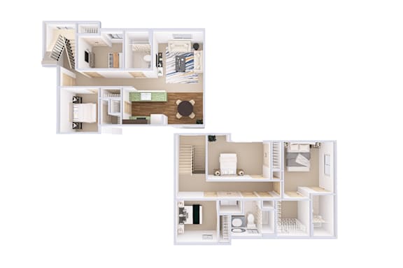 Floor Plans of Grandview Apartments in Kent, WA