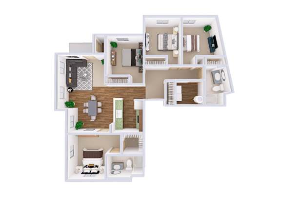 Floor Plans of Grandview Apartments in Kent, WA