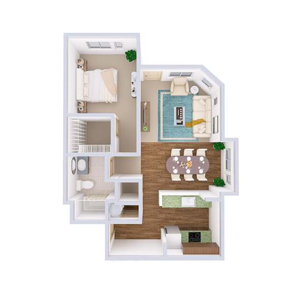 Floor Plans of Grandview Apartments in Kent, WA