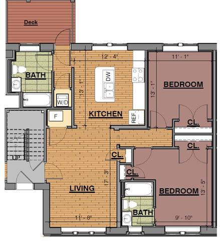 Floor Plans of 6158-6170 Waterman in Saint Louis, MO