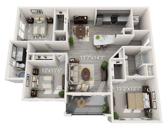 Floor Plans of Legacy Fort Mill Apartments in Fort Mill, SC