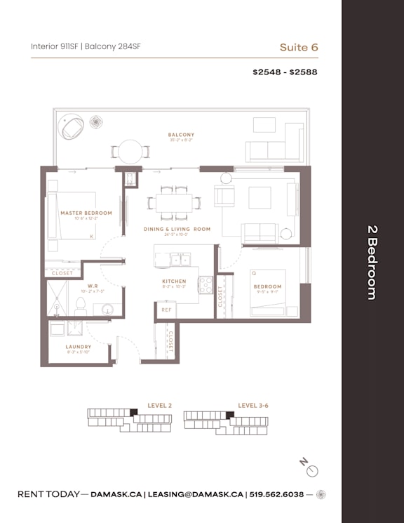 1, 1 Plus Den & 2 Bedroom Apartments in Windsor, ON | Damask