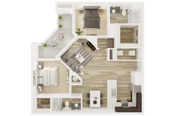 Floor Plans of The Everly Apartments in Houston, TX