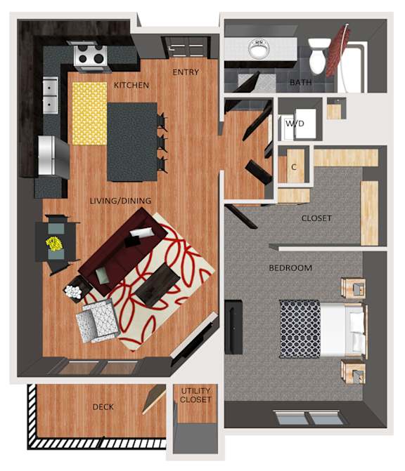 1 bed flat floorplan
