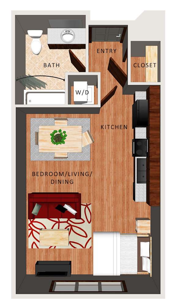 small studio floor plan