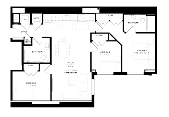 Floor Plans of 22 Light Apartments in Baltimore, MD